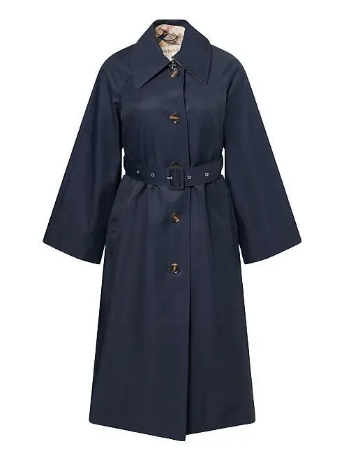 Barbour Robyn Belted Cotton-blend Trench Coat - Dark Navy/hessian Tartan