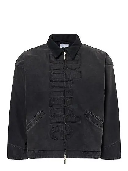 Rhude Logo-embroidered Denim Jacket - Black