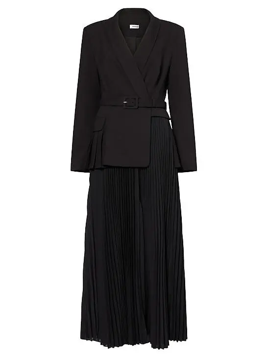 Simkhai Alexandra Blazer Woven Midi Dress - Black