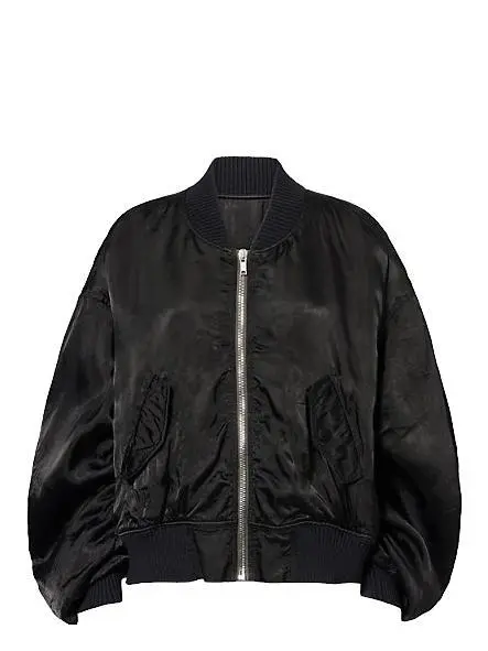 Rick Owens Woven Flight Bomber Jacket - Black