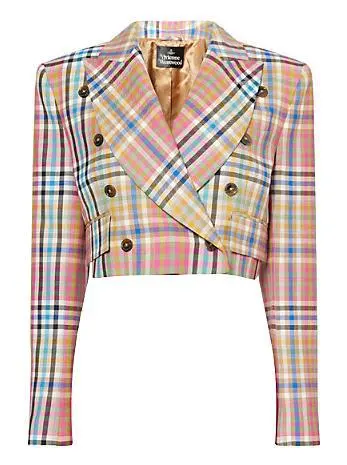 VIVIENNE WESTWOOD Tartan Cut-off Wool Jacket - Multi