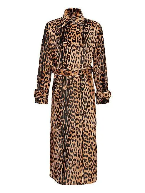 Nour Hammour Tate Leopard Shearling Coat - Leopard Pony Hair