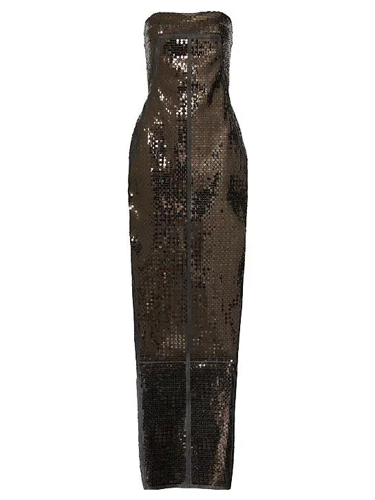 Rick Owens Sequin Embellished Denim-blend Gown - Black Bronze
