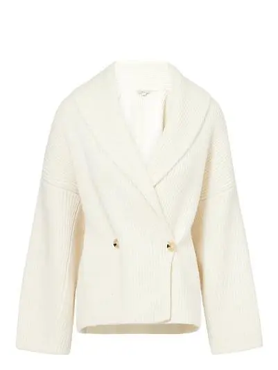 Vince Wool-blend Draped Sweater Coat - Off White