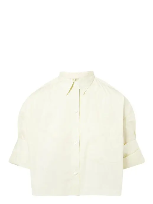 TWP Cropped Cotton Shirt - Aloe Wash