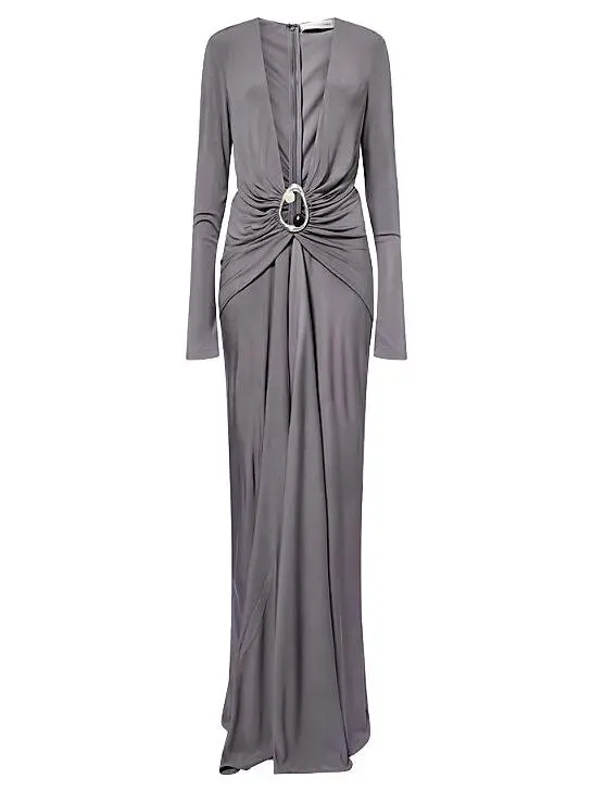 Christopher Esber Orica Ruched Maxi Dress - Blue Granite