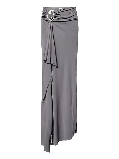 Christopher Esber Draped Jersey Midi Skirt - Blue Granite