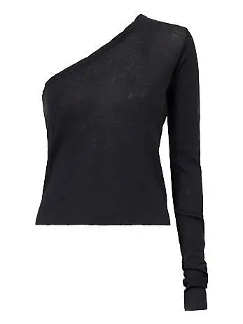 Rick Owens Ziggy Asymmetric Cotton Top - Black