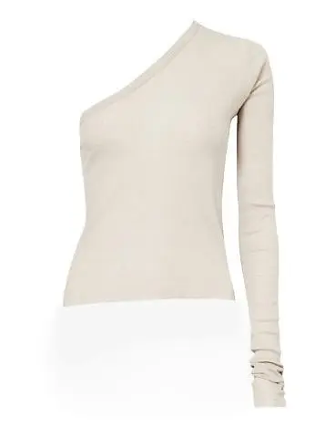 Rick Owens Ziggy Asymmetric Cotton Top - Pearl