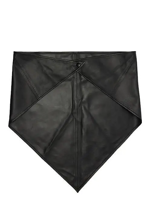 Nour Hammour Draped Leather Foulard - Black