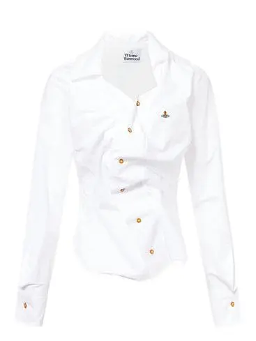 VIVIENNE WESTWOOD Drunken Cinched Cotton-poplin Shirt - White