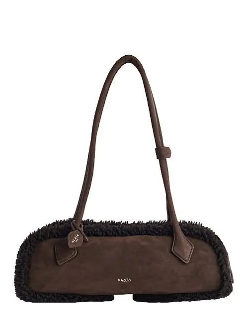 Alaïa Le Teckel Shearling Shoulder Bag - Marron
