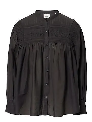 Isabel Marant Plalia Long-sleeved Cotton-blend Shirt - Black
