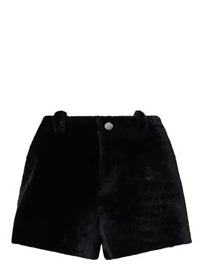 Nour Hammour Leontine High-waist Shearling Shorts - Noir