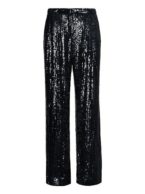 TWP Sequin-woven Straight Trousers - Midnight