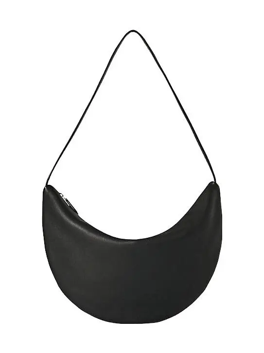THE ROW Izzy Small Leather Shoulder Bag - Black Ans