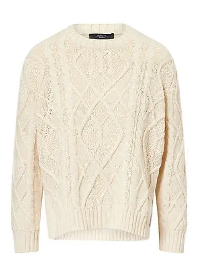 Max Mara Cable-knit Cotton-blend Jumper - Ecru
