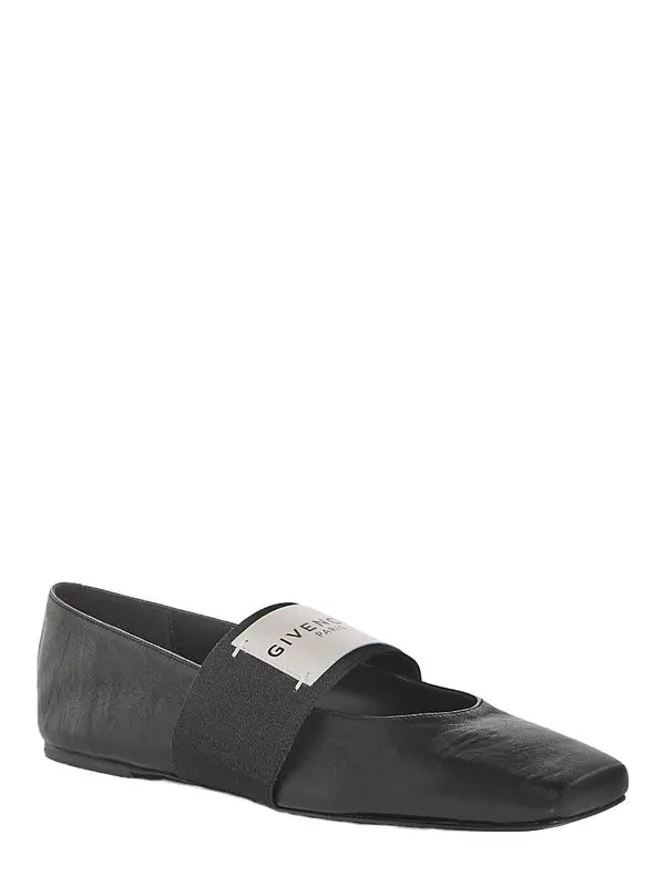 Givenchy Sliced Square Ballerina Flats - Black