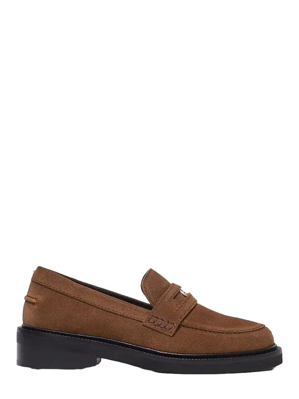 Maje Suede Loafers - Camel