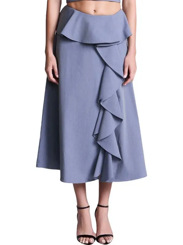Bcbgmaxazria Cascade Midi Skirt - Denim