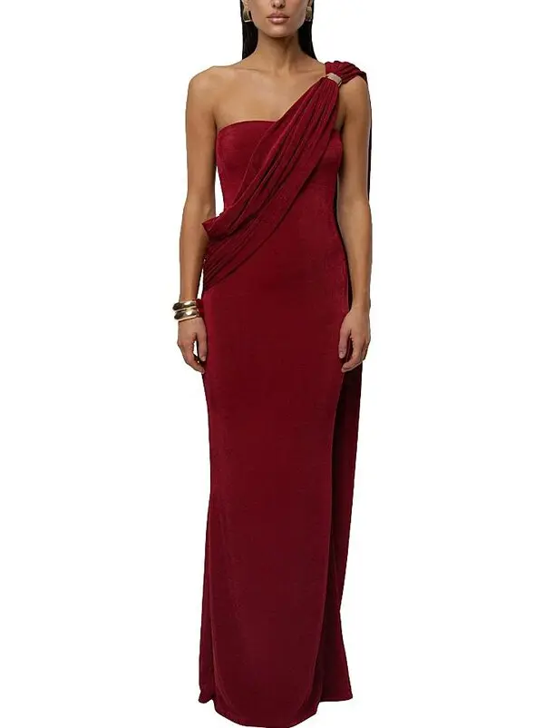 JLUXLABEL Golden Veil Maxi Dress - Red