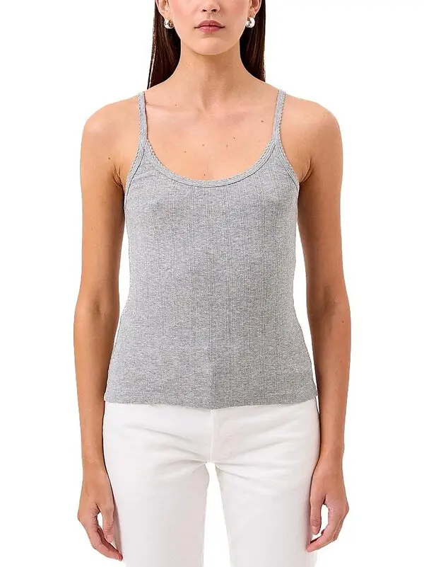 GOLDIE LEWINTER Pointelle Knit Cami - Gray Heather