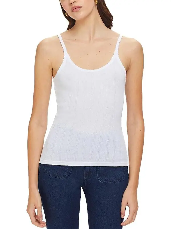 GOLDIE LEWINTER Pointelle Knit Cami - White