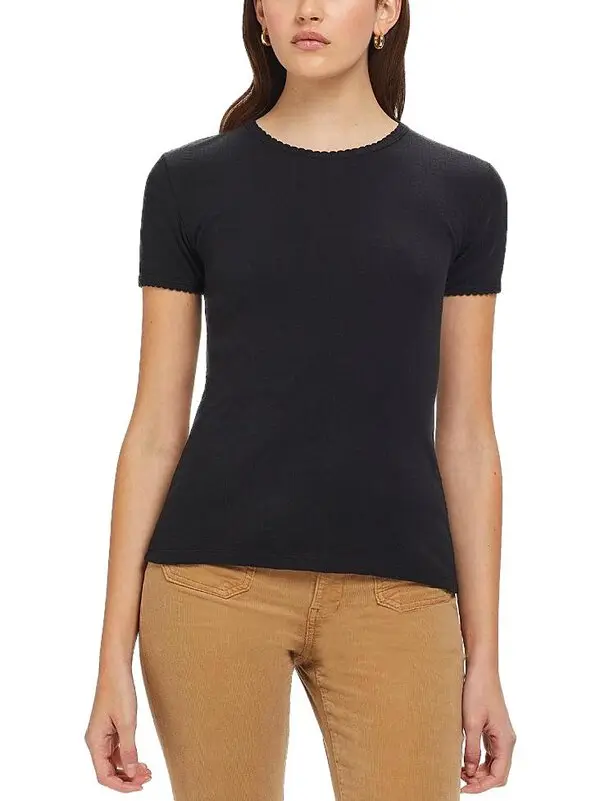 GOLDIE LEWINTER Pointelle Tee - Black