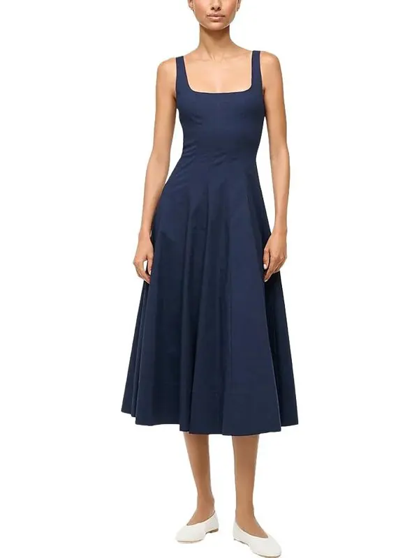 Staud The Wells Dress - Navy