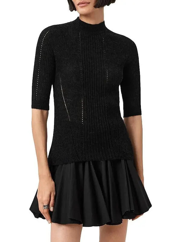 ALLSAINTS Filippa Half Sleeve Top - Black