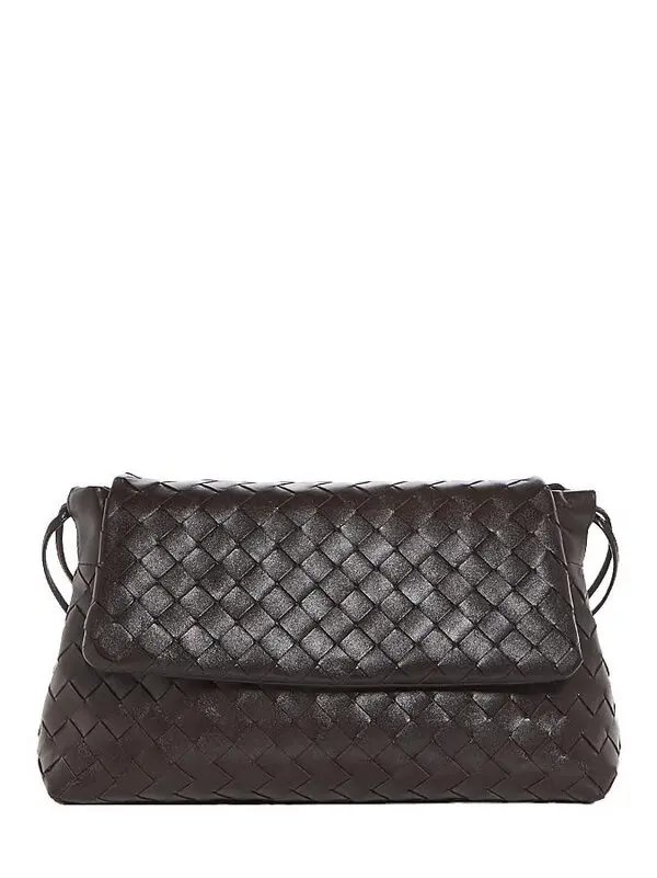 Bottega Veneta Giorno Intrecciato Leather Shoulder Bag - Fondant/gold