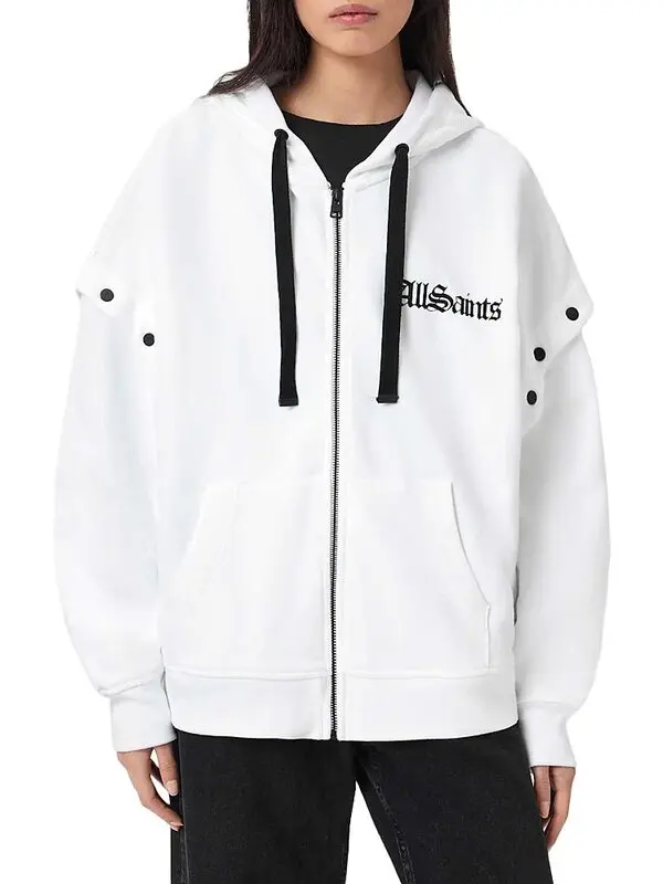 ALLSAINTS Gig Amphia Zippered Hoodie - Optic White