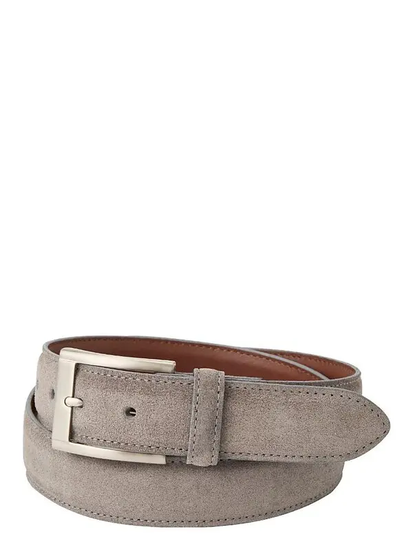 JACK OF SPADES Italian Sueded Calfskin Belt - Grey