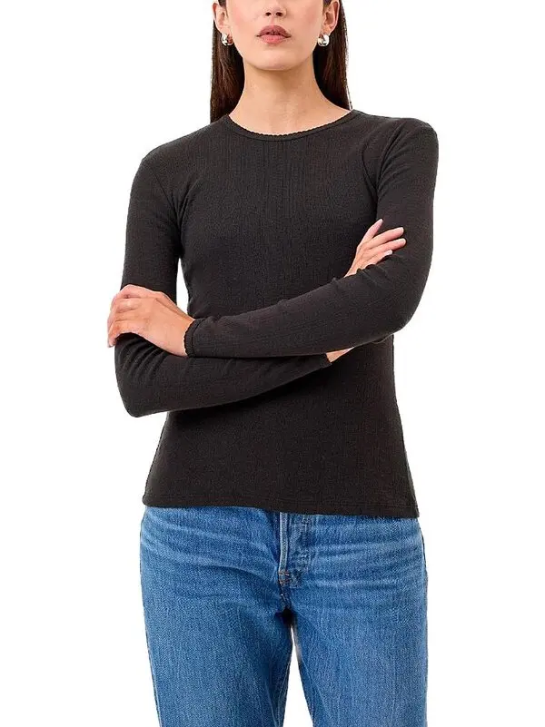 Goldie LeWinter Blaire Pointelle Top - Black
