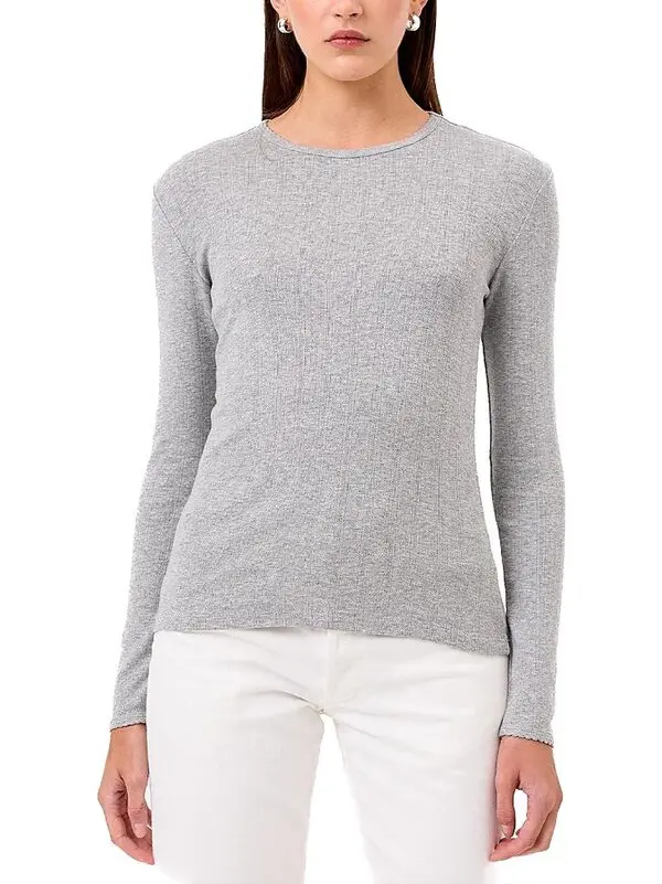 GOLDIE LEWINTER Blaire Pointelle Top - Gray Heather