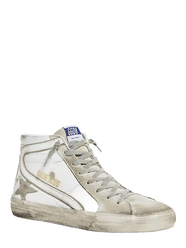 GOLDEN GOOSE Deluxe Brand Slide High-top Sneakers - White Ice