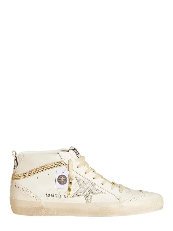 Golden Goose Mid Star Leather Sneakers - Optic White