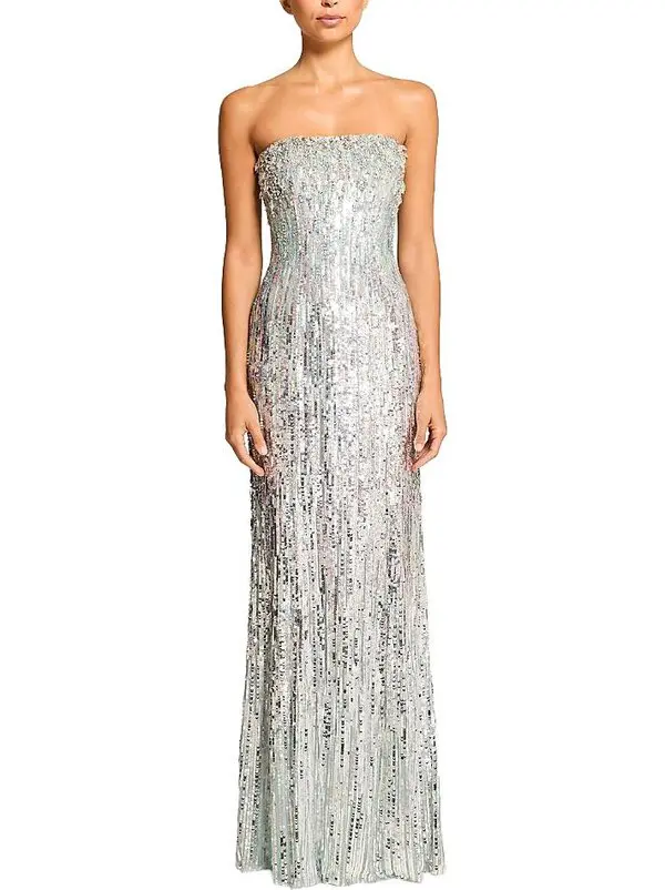 Jenny Packham Honesty Sequin-embellished Maxi Dress - Crystal Aqua