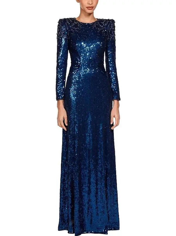 Jenny Packham Dulcet Sequin-embellished Gown - Blackthorne Blue