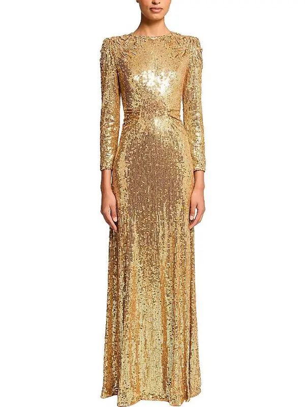 Jenny Packham Dulcet Sequin-embellished Gown - Caramel
