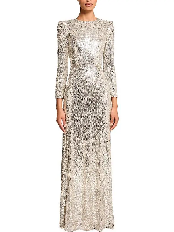 Jenny Packham Dulcet Sequin-embellished Gown - Morganite