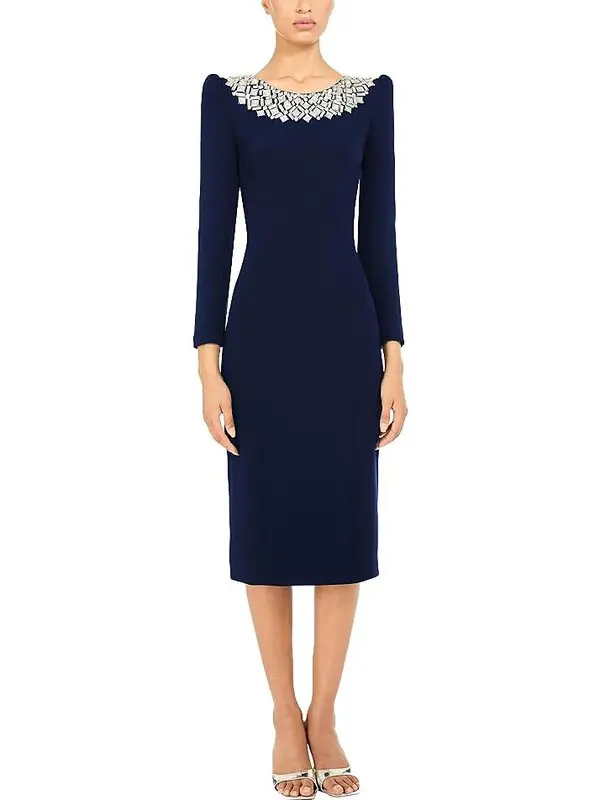Jenny Packham Jacquetta Embellished Midi Dress - Midnight Kiss