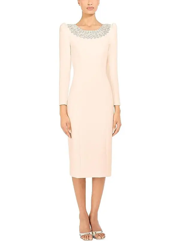 Jenny Packham Jacquetta Embellished Midi Dress - Morganite