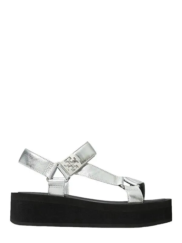 Tory Burch Mellow Platform Sandals - Silver