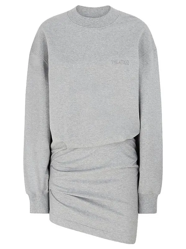 Attico Sweatshirt Mini Dress - Grey Melange