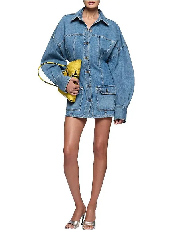 Attico Denim Mini Dress - Sky Blue