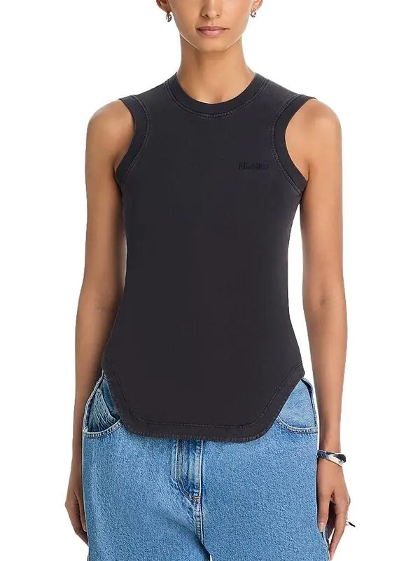 Attico Cotton Tank Top - Washed Black