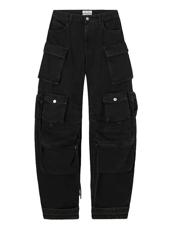 Attico Fern Cargo Jeans - Black