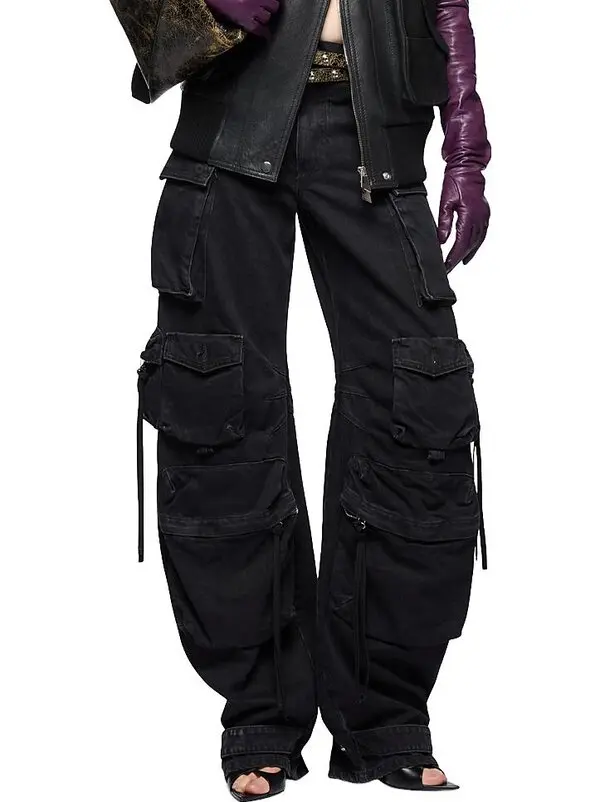 Attico Fern Cargo Jeans - Black
