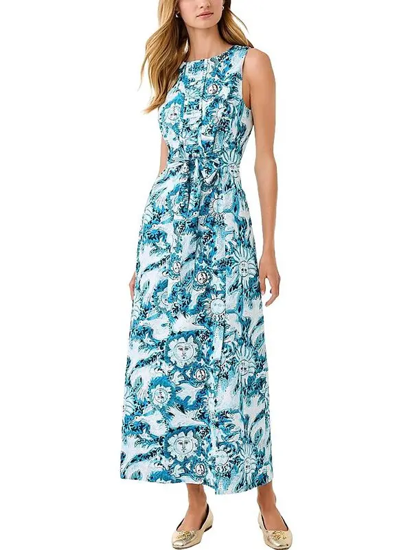 Lilly Pulitzer® Clarajane Stretch Maxi Shift Dress - Bellevue Blue Lilly Gulls